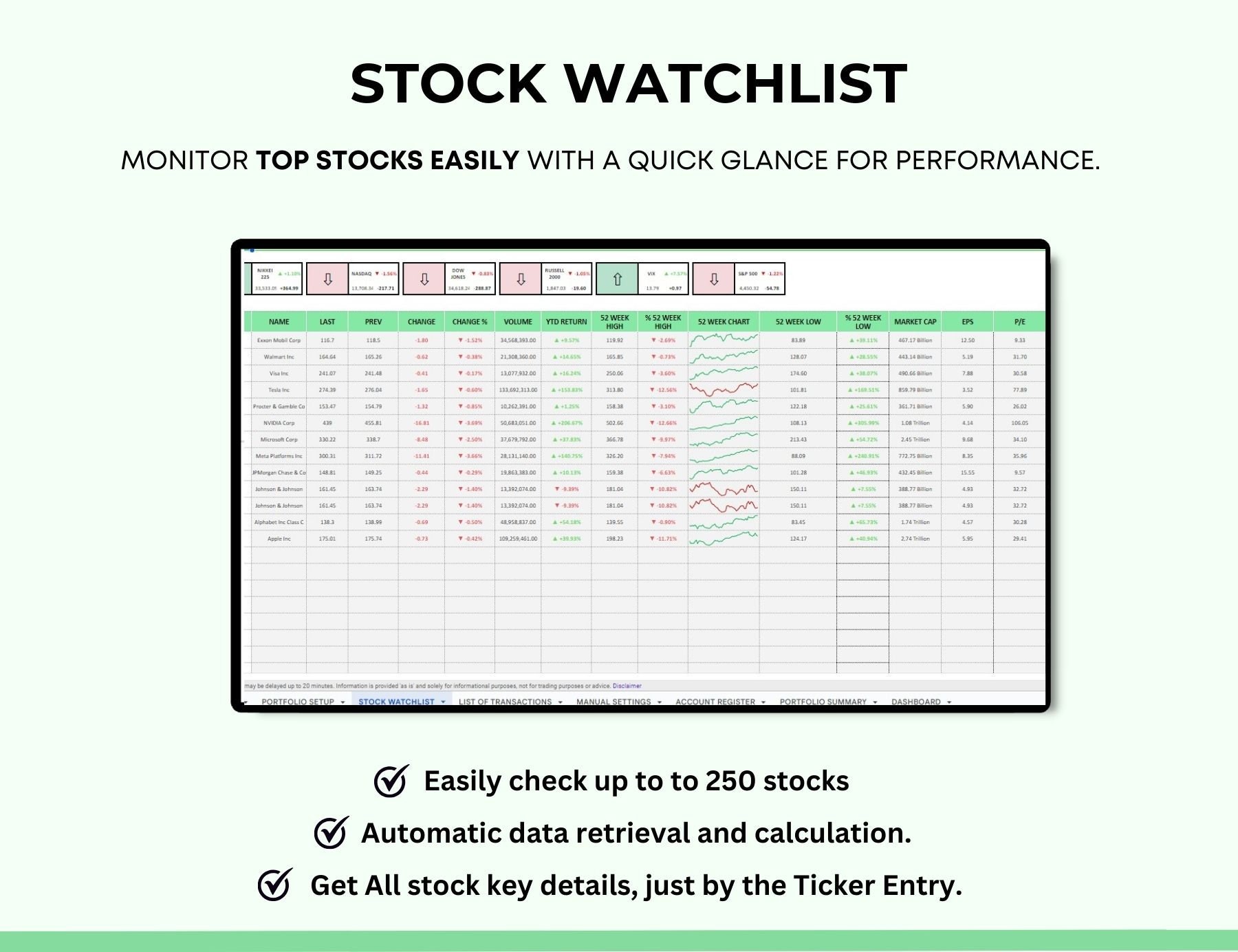Stock Portfolio Tracker Crypto Investment Tracker Stock Spreadsheet ...