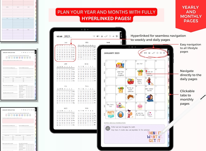 Premium Digital Planner 2024 2025 Undated Goodnotes Planner, iPad ...