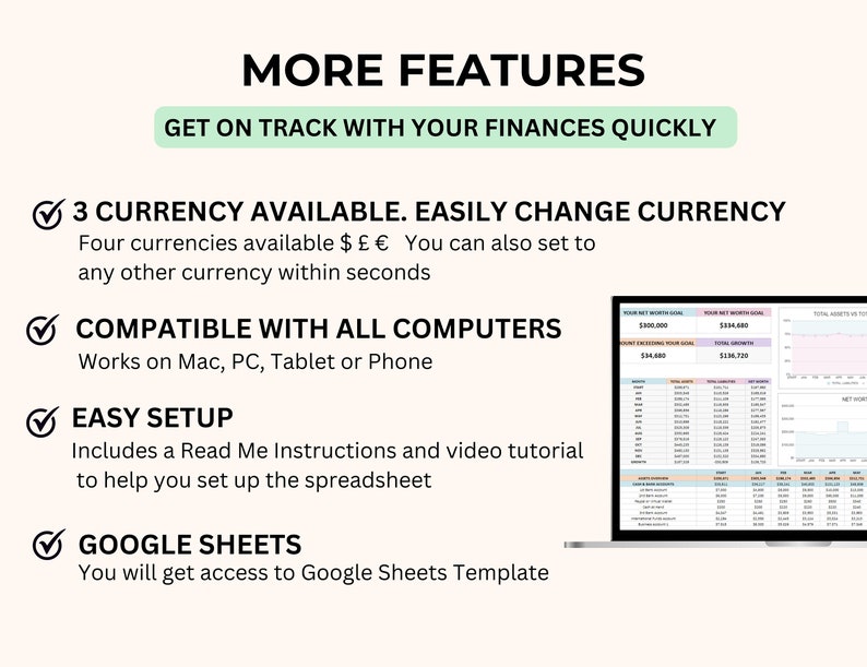 Net Worth Tracker Google Sheets Assets & Liabilities Annual - Etsy