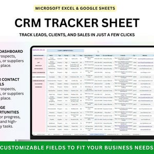 CRM Template Spreadsheet Excel and Google Sheets CRM Business ...