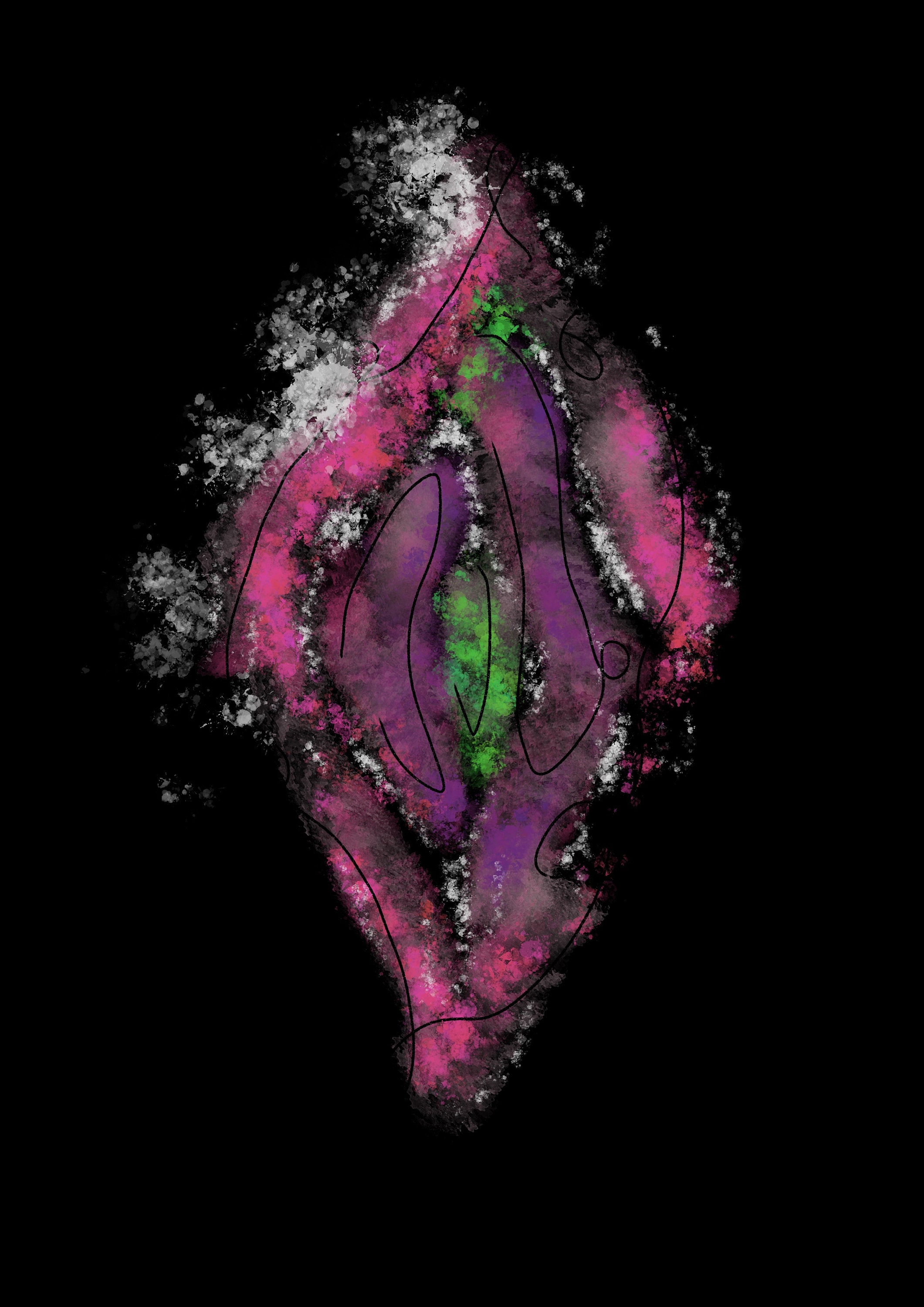 Female Anatomy Digital Watercolor Print, Vulva Printable Poster, Human ...