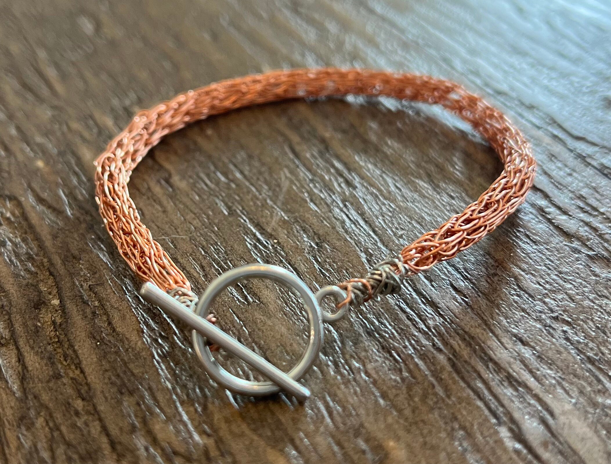 Single Knit Copper Viking Weave Bracelet - Etsy