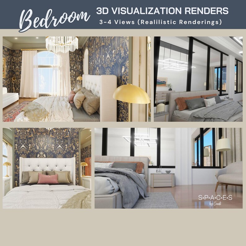 3D Interior Visualization, Master Bedroom Interior Design, Realistic ...