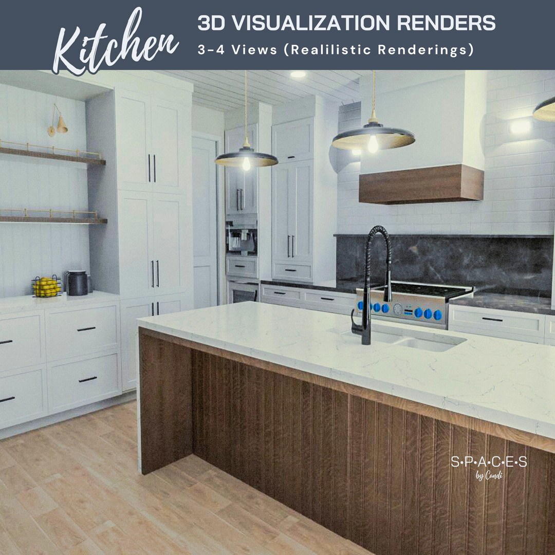 Custom Kitchen Design, 3D Interior Rendering (digital Delivery) - Etsy