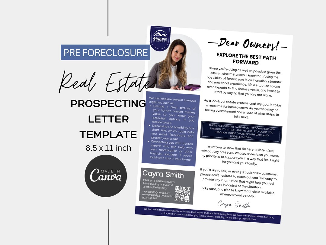 Real Estate Prospecting Letter Template | Pre-foreclosure, Realtor ...