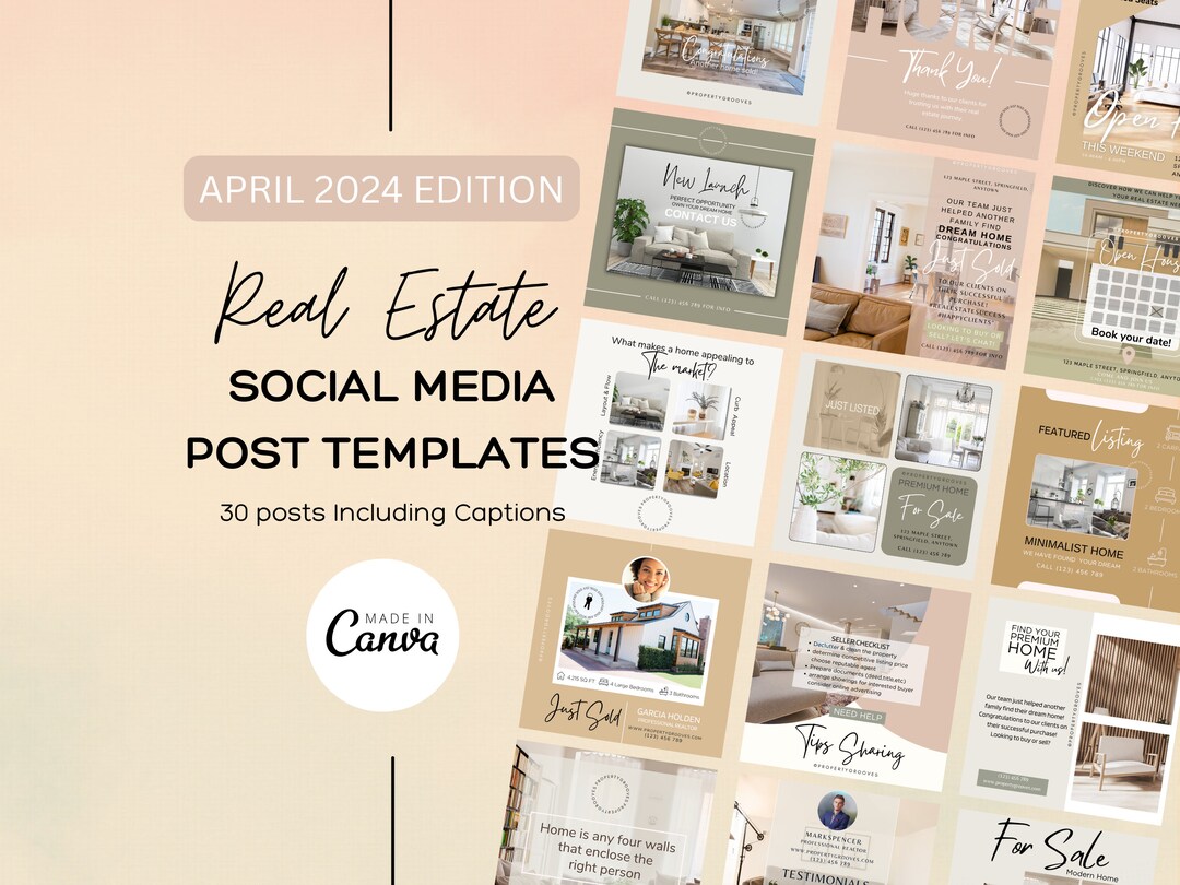 APRIL Real Estate Social Media Template | Real Estate Marketing ...