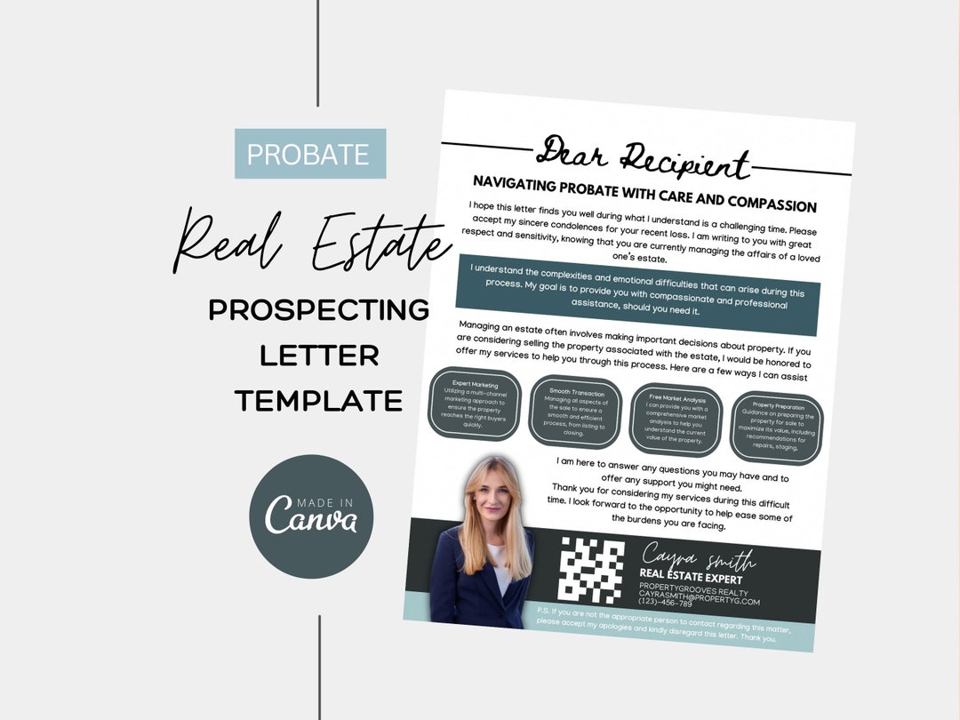 PROBATE | Prospecting Letter Real Estate | for Executor Marketing Canva ...