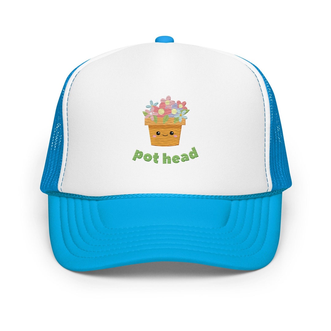 Pot Head | Funny Plant Lovers Hat | Foam Trucker Hat | Funny Gift for ...
