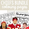 Kansas City Chiefs Coloring Pages BUNDLE Mahomes, Kelce, Pacheco - Etsy