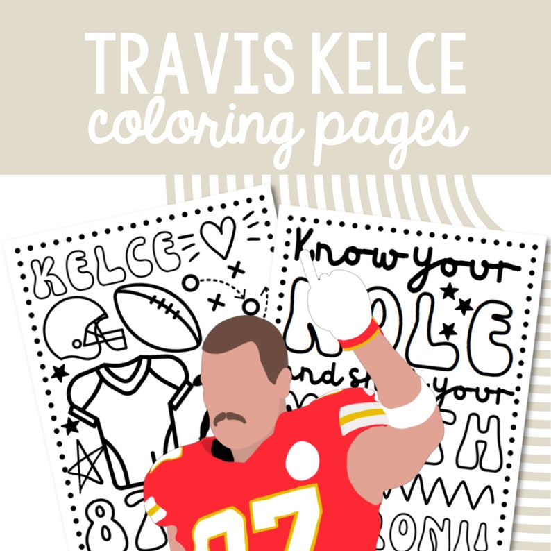 Kansas City Chiefs Coloring Pages {BUNDLE} Mahomes, Kelce, Pacheco - Etsy