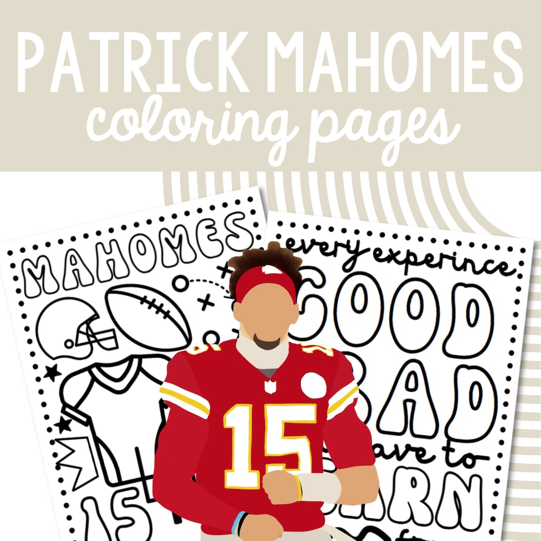 Patrick Mahomes Quarterback Kansas City Chiefs Coloring Pages - Etsy