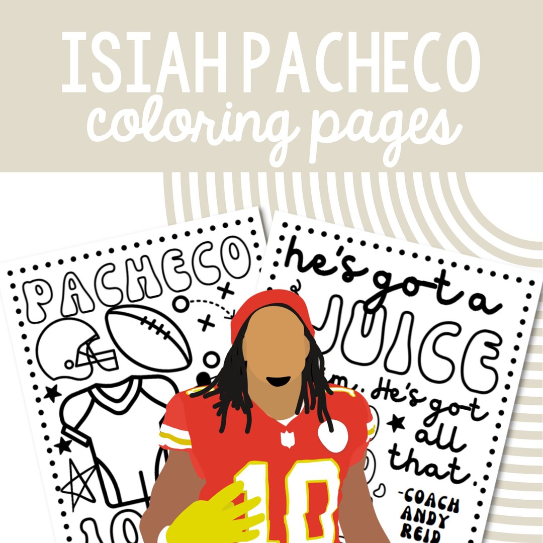Isiah Pacheco Runningback Kansas City Chiefs Coloring Pages - Etsy