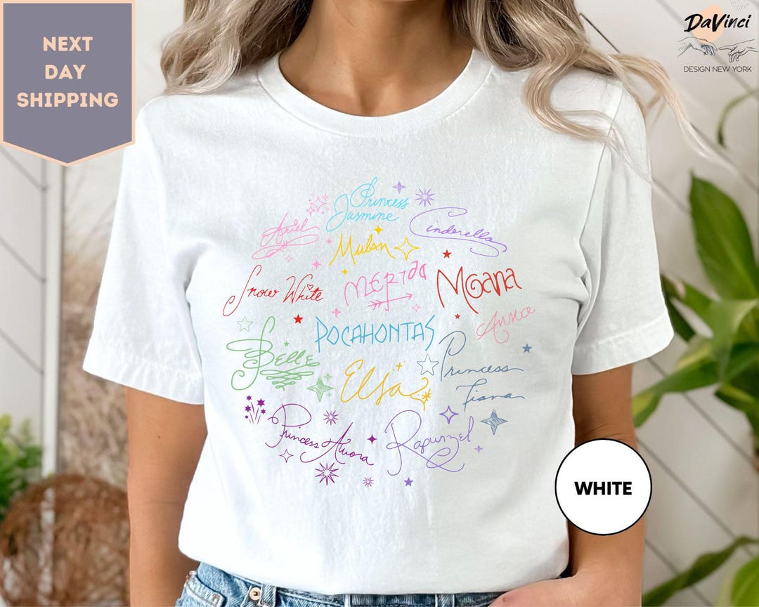 Disney Princess Signatures Unisex T-shirt, Disney Princess T-shirts ...