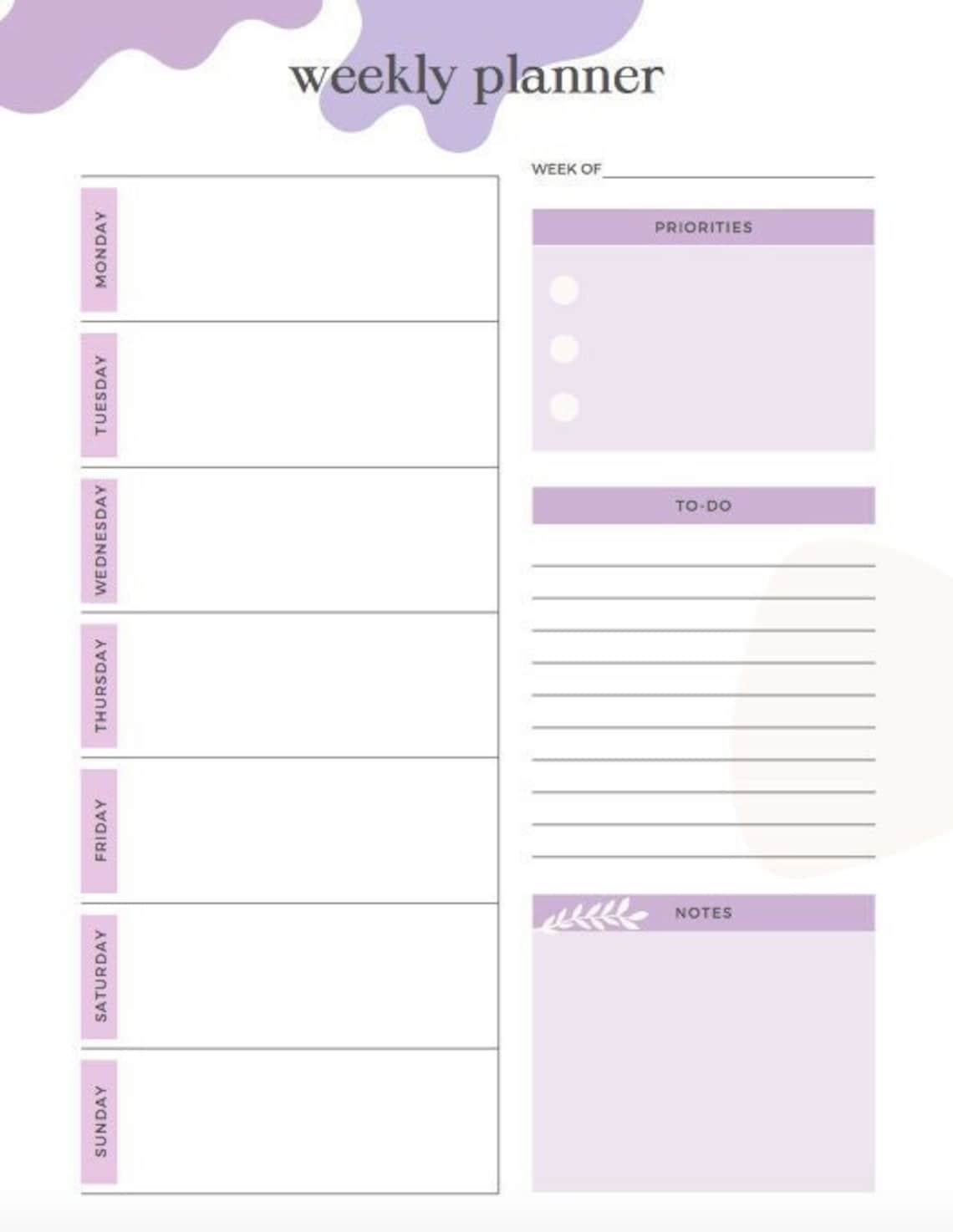 Organize & Thrive: Weekly Printable Planner for Wellness and ...