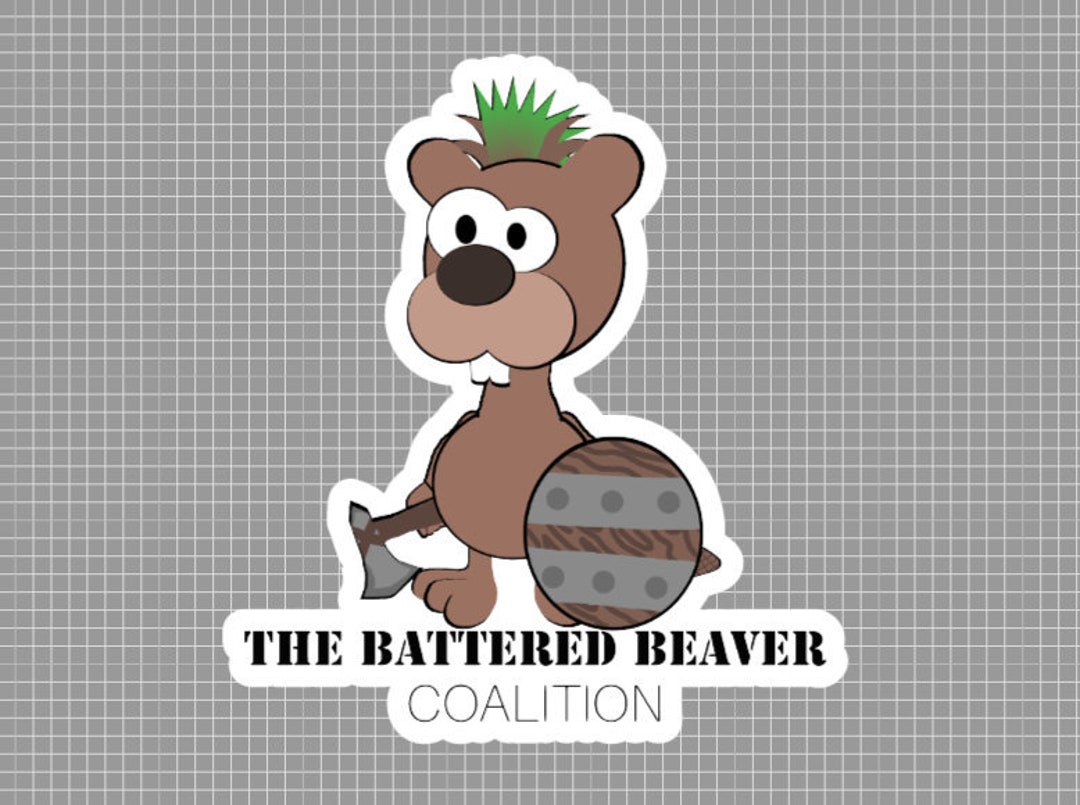 The OG Battered Beaver Vinyl Sticker - Etsy