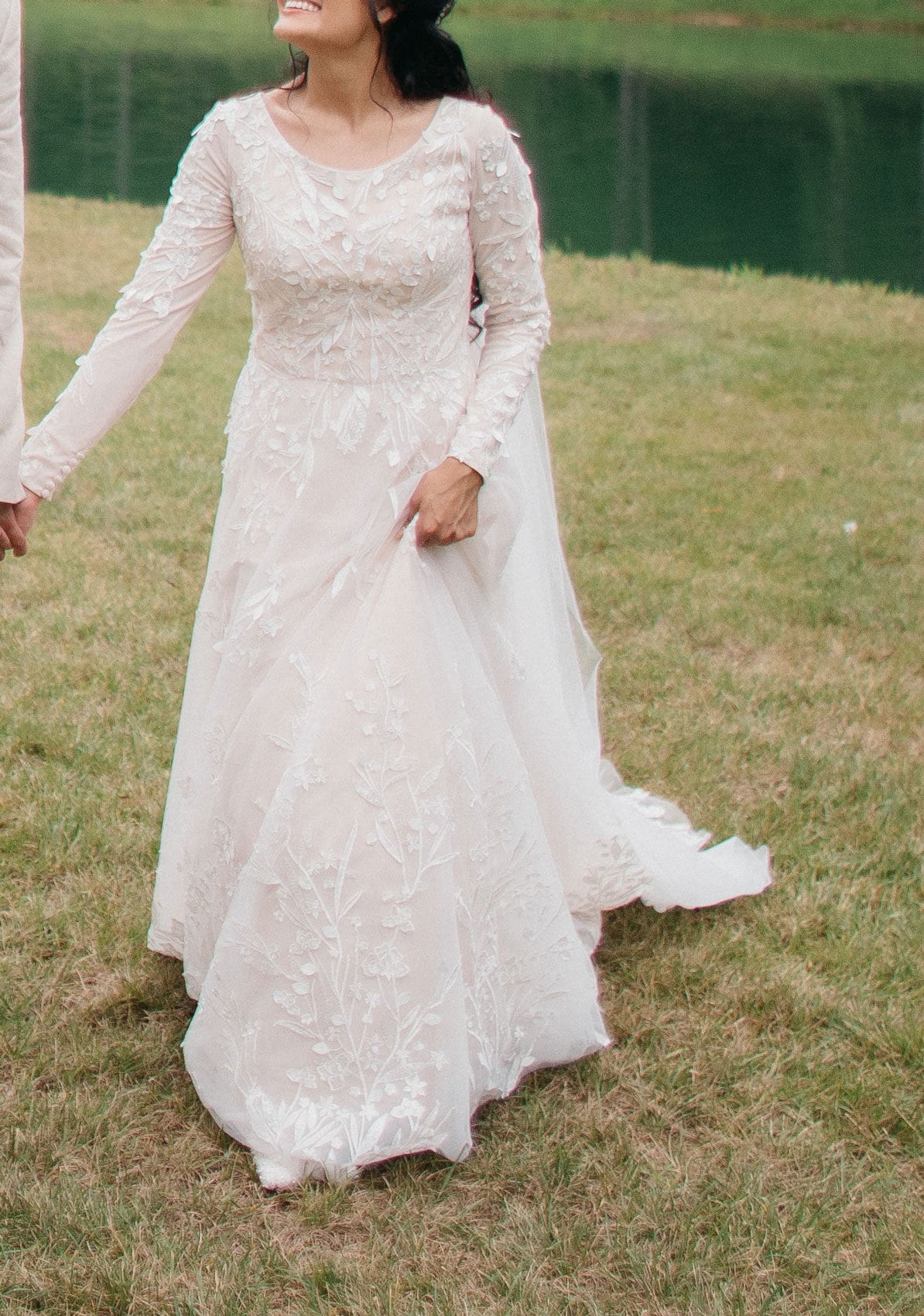 Modest A-line Wedding Dress With 3-D Lace Leif Dress - Etsy