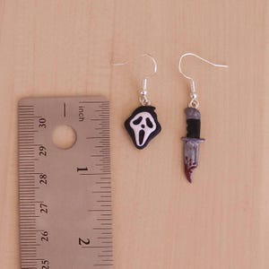 Scream Ghostface and Knife Earrings - Halloween Movie Jewelry - Made to ...