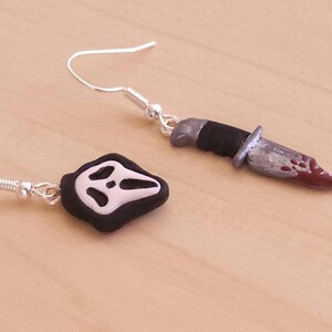 Scream Ghostface and Knife Earrings - Halloween Movie Jewelry - Made to ...