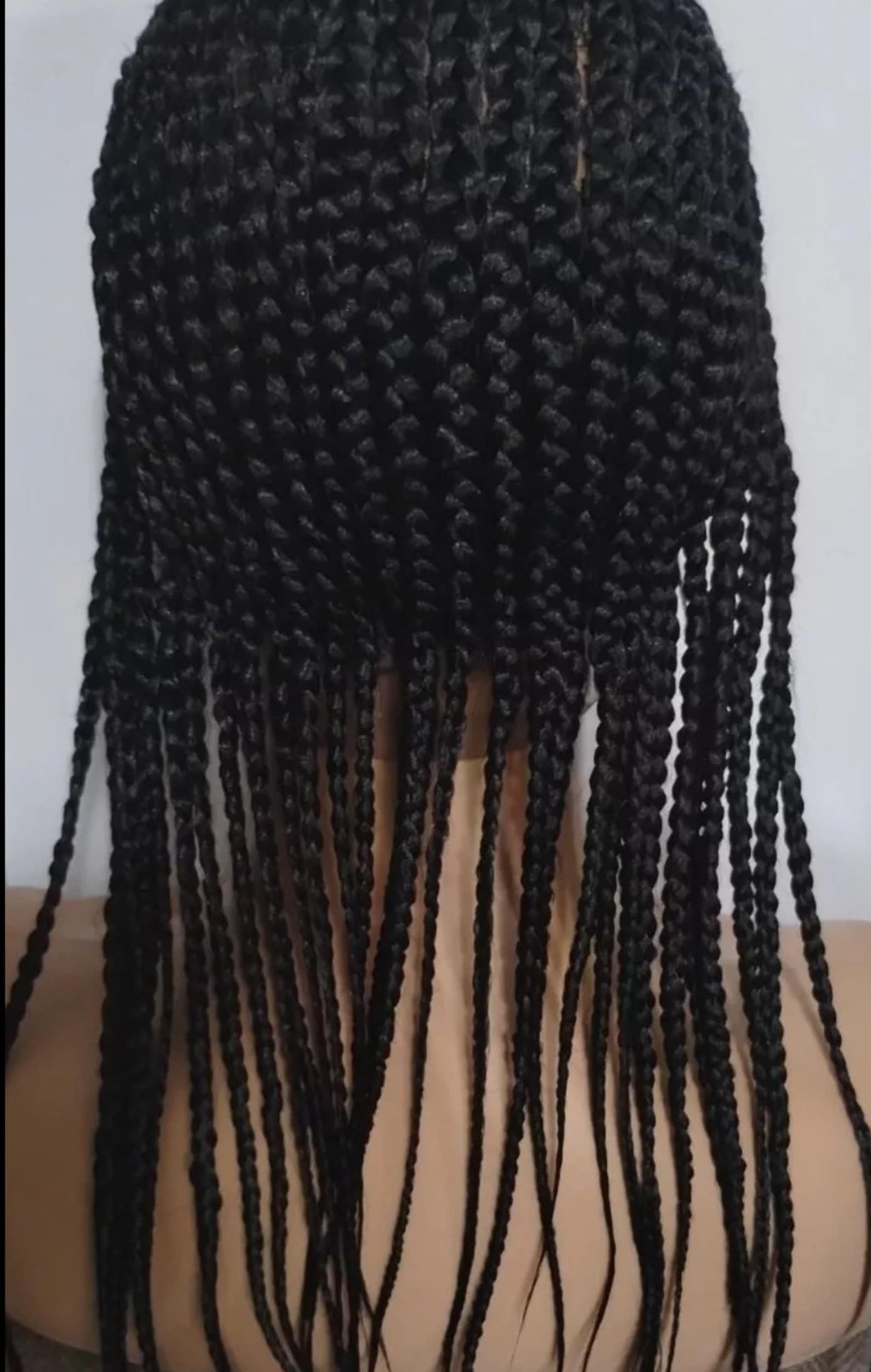 360 Full Lace All Back Black Wig Shoulder Length Medium Size Cap With ...