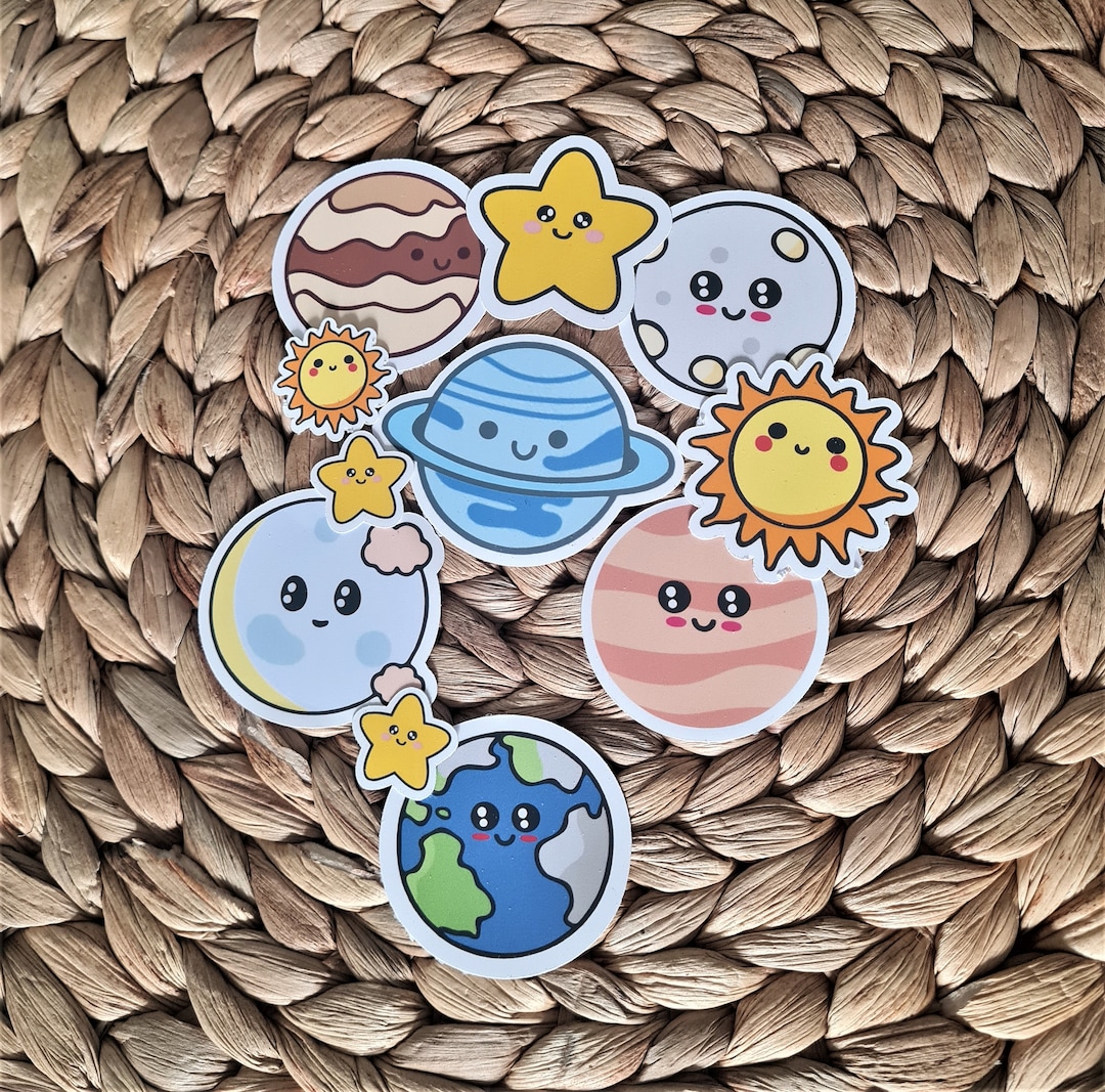 Kawaii Planets Stickers Cute Planet Stickers Notebook - Etsy