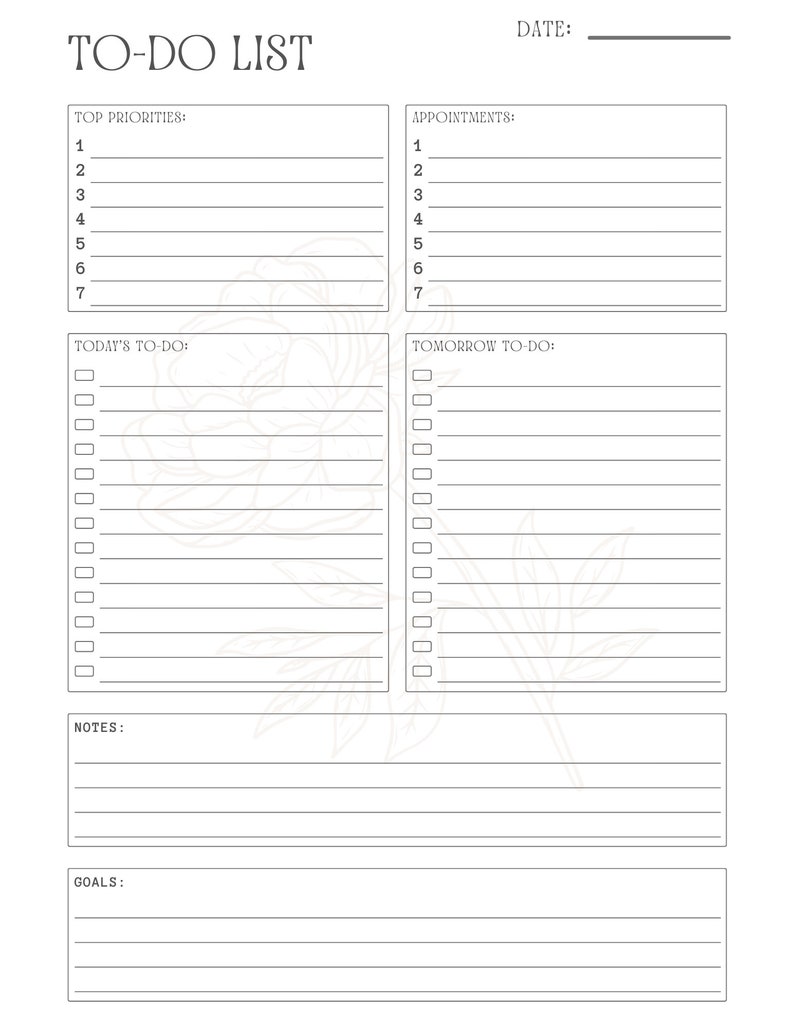 Printable and Fillable To-do List - Etsy