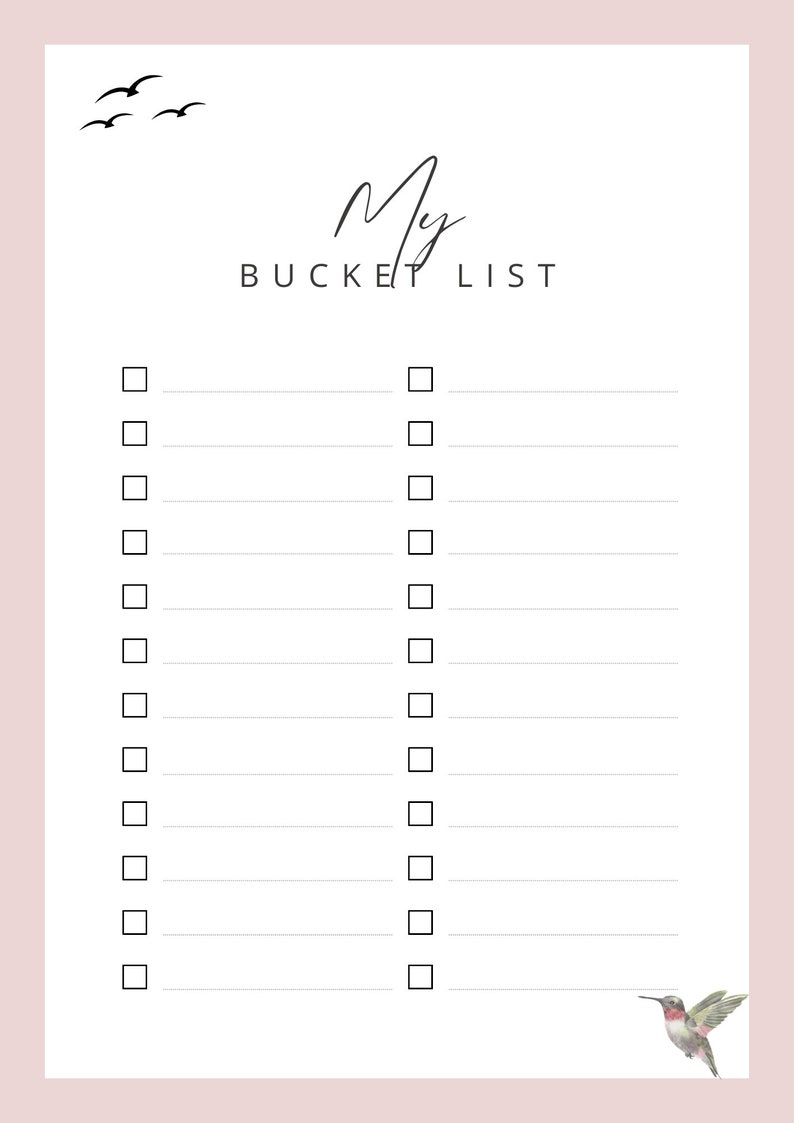 My Bucket List - Etsy