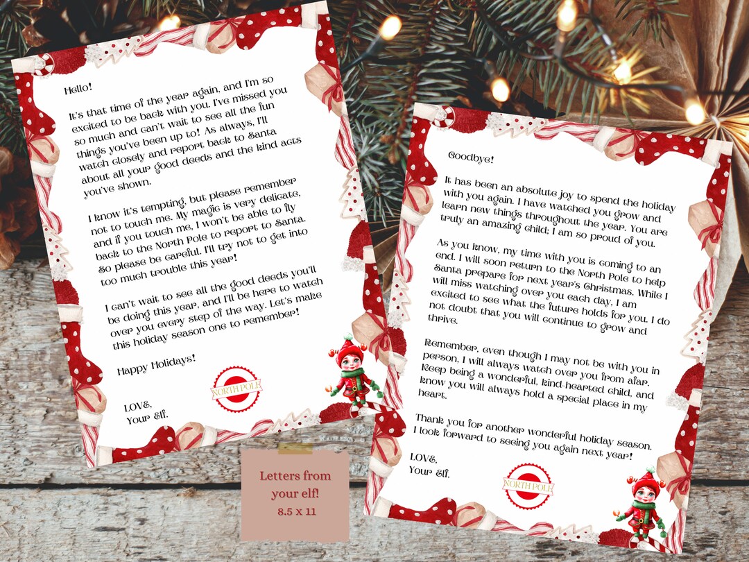 Editable Elf Letters Hello Letter Goodbye Letter Letters - Etsy UK