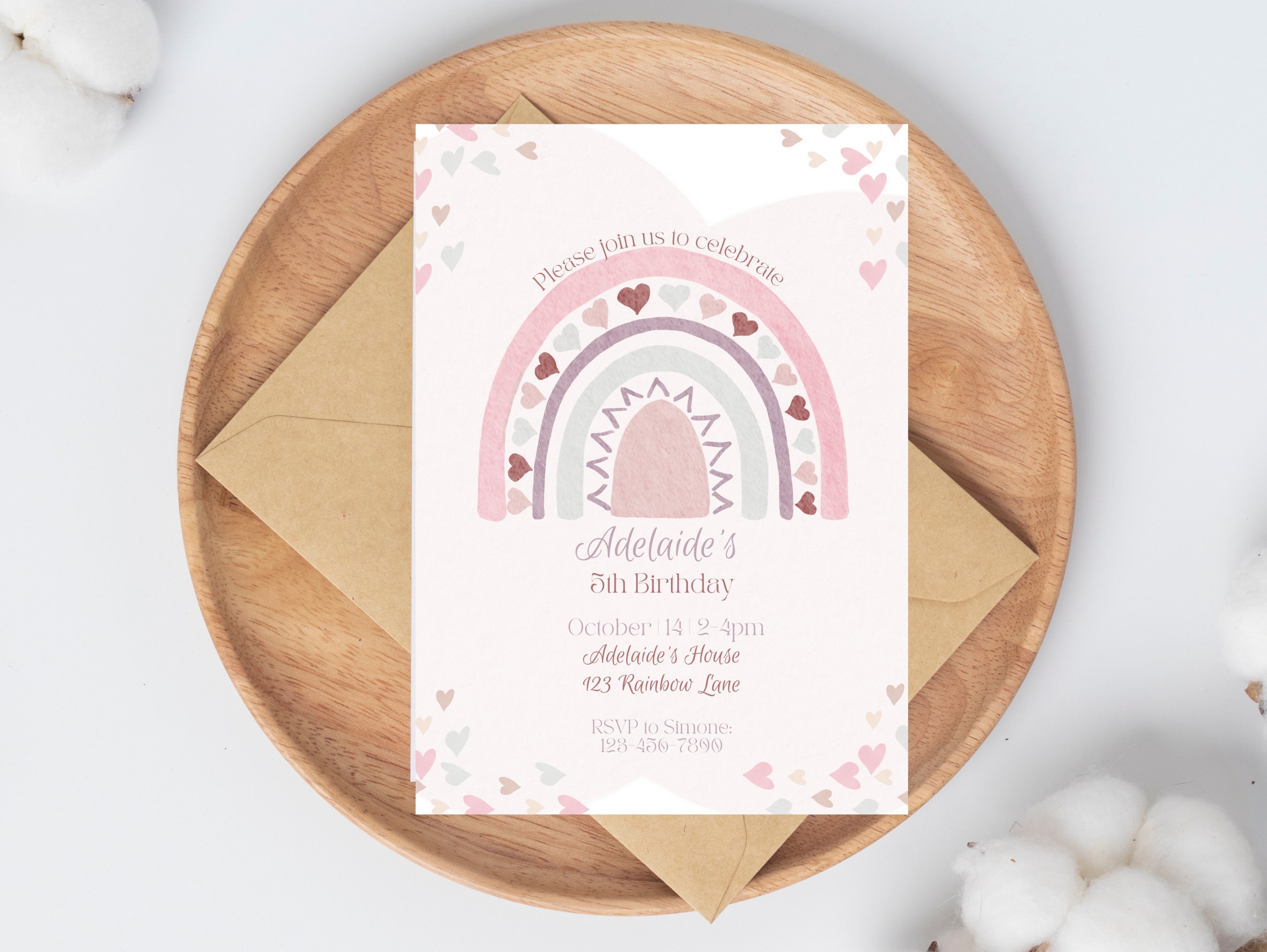 Editable Boho Birthday Invitation Modern Boho Invitation - Etsy