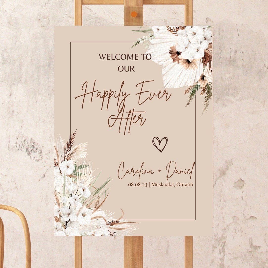 Boho Wedding Welcome Sign Template DIY Boho Welcome Sign - Etsy