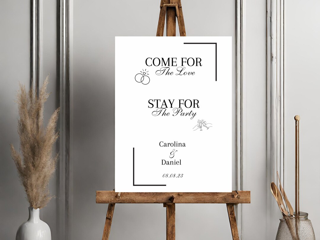 Minimalist Welcome Sign, Wedding Welcome Sign, Modern Script, DIY ...