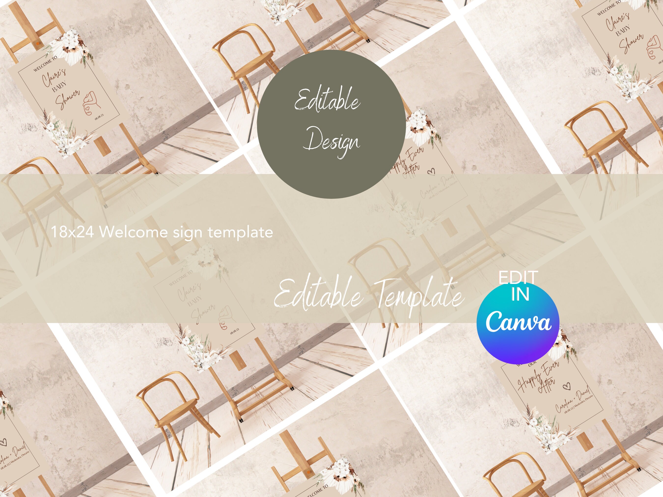 Boho Wedding Welcome Sign Template DIY Boho Welcome Sign - Etsy