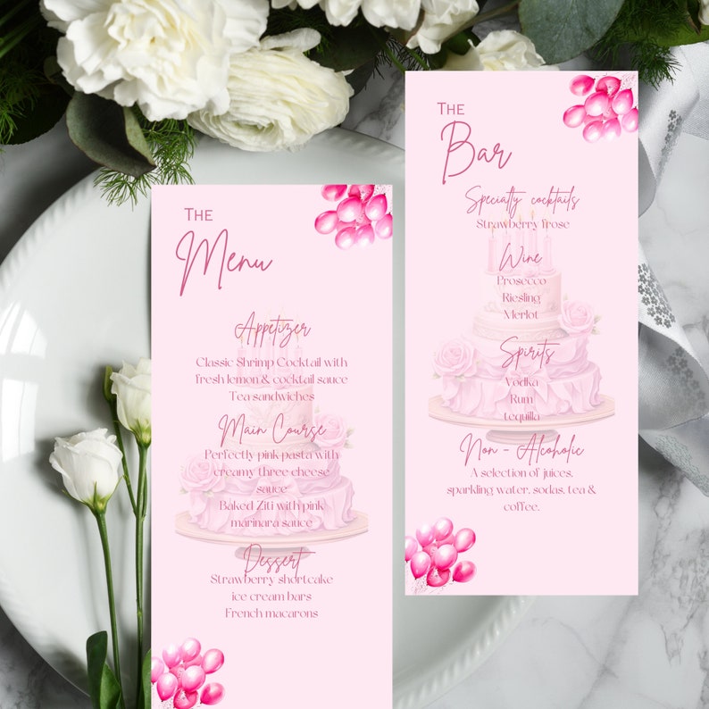 Fashion Doll Editable Menu Template, Editable Drink Menu, Editable ...