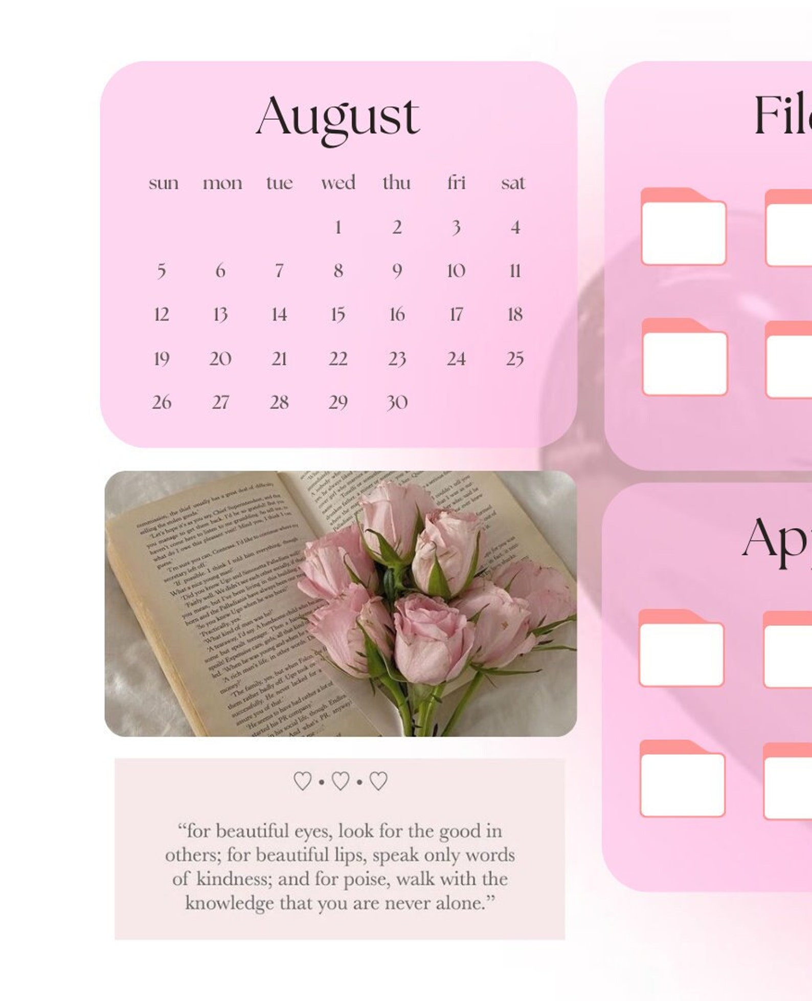 Aesthetic Desktop Organizer | Pink Minimalist - Etsy