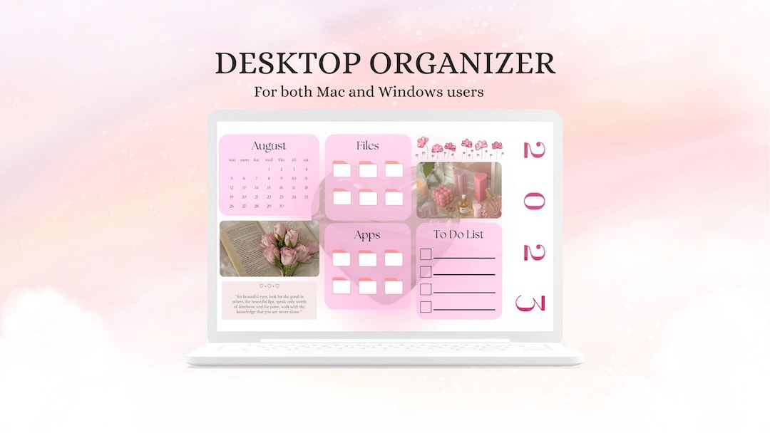 Aesthetic Desktop Organizer | Pink Minimalist - Etsy