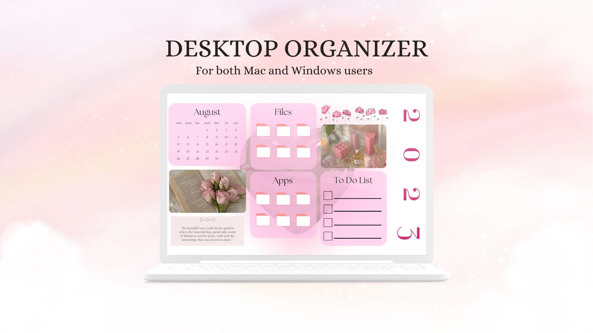 Aesthetic Desktop Organizer | Pink Minimalist - Etsy
