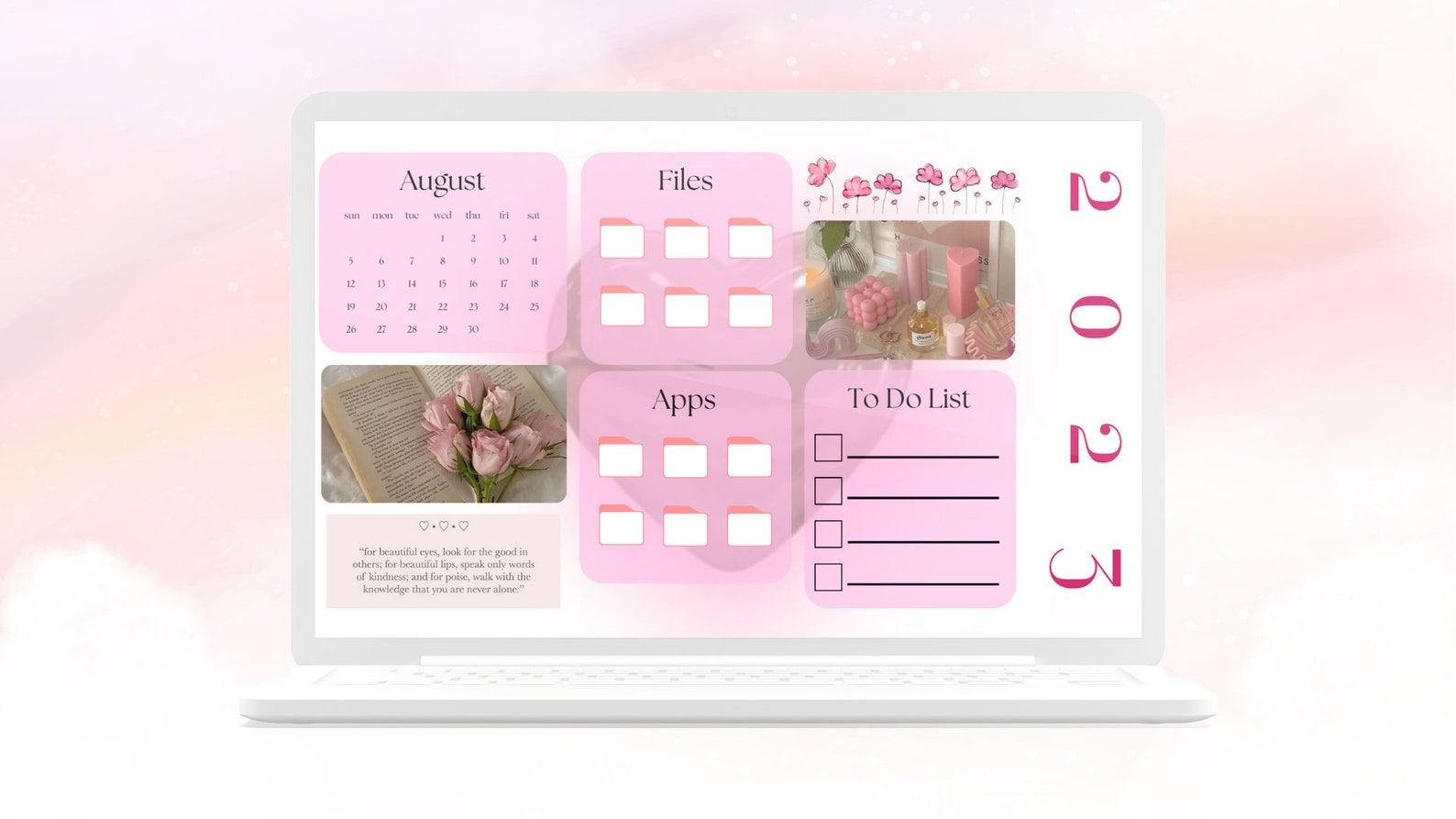 Aesthetic Desktop Organizer | Pink Minimalist - Etsy