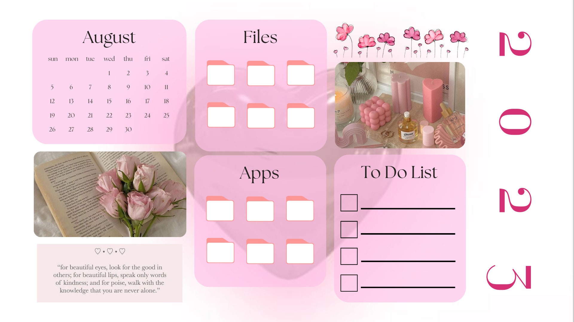 Aesthetic Desktop Organizer | Pink Minimalist - Etsy