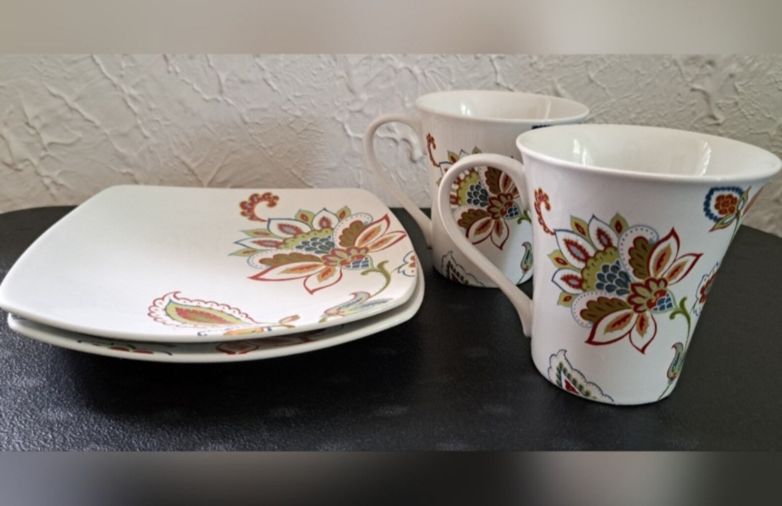 222 Fifth Jacobean Trail Mug and Salad/dessert Plate, Set of 2 - Etsy