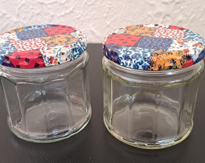 Vintage Anchor Patchwork Jam Jars, Lot of 2 - Etsy