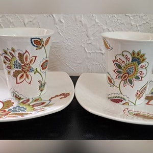 222 Fifth Jacobean Trail Mug and Salad/dessert Plate, Set of 2 - Etsy