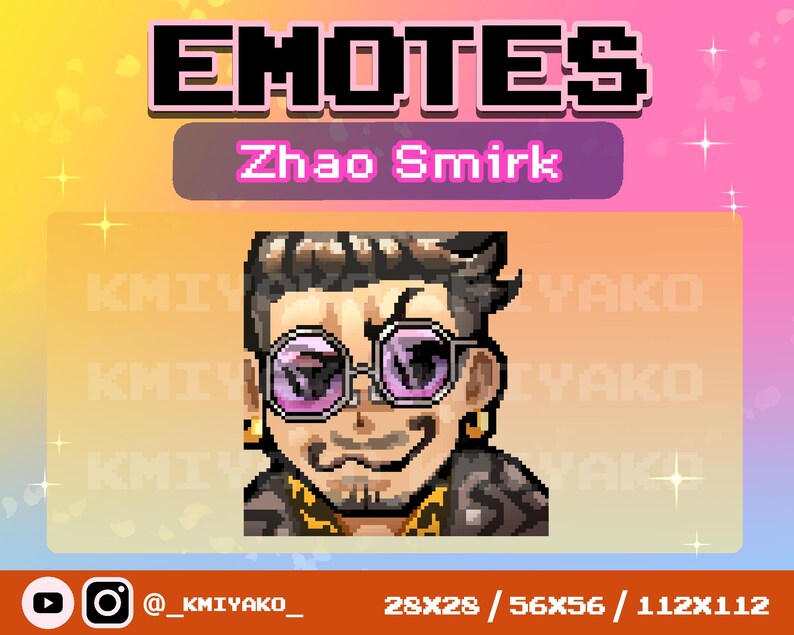 Yakuza LAD Zhao Smirk Pixel Emote for Twitch/youtube/discord | Twitch ...