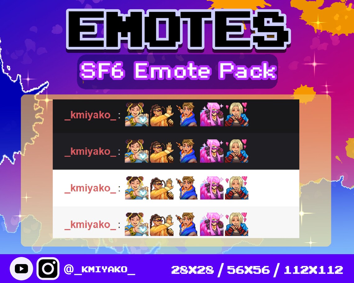 Street Fighter 6 Pixel Emote Set for Twitch/youtube/discord | Chun Li ...