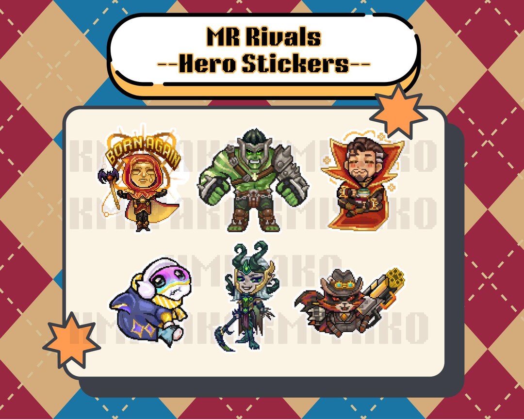 MR Rivals Hero Pixel Art Vinyl Sticker - Etsy