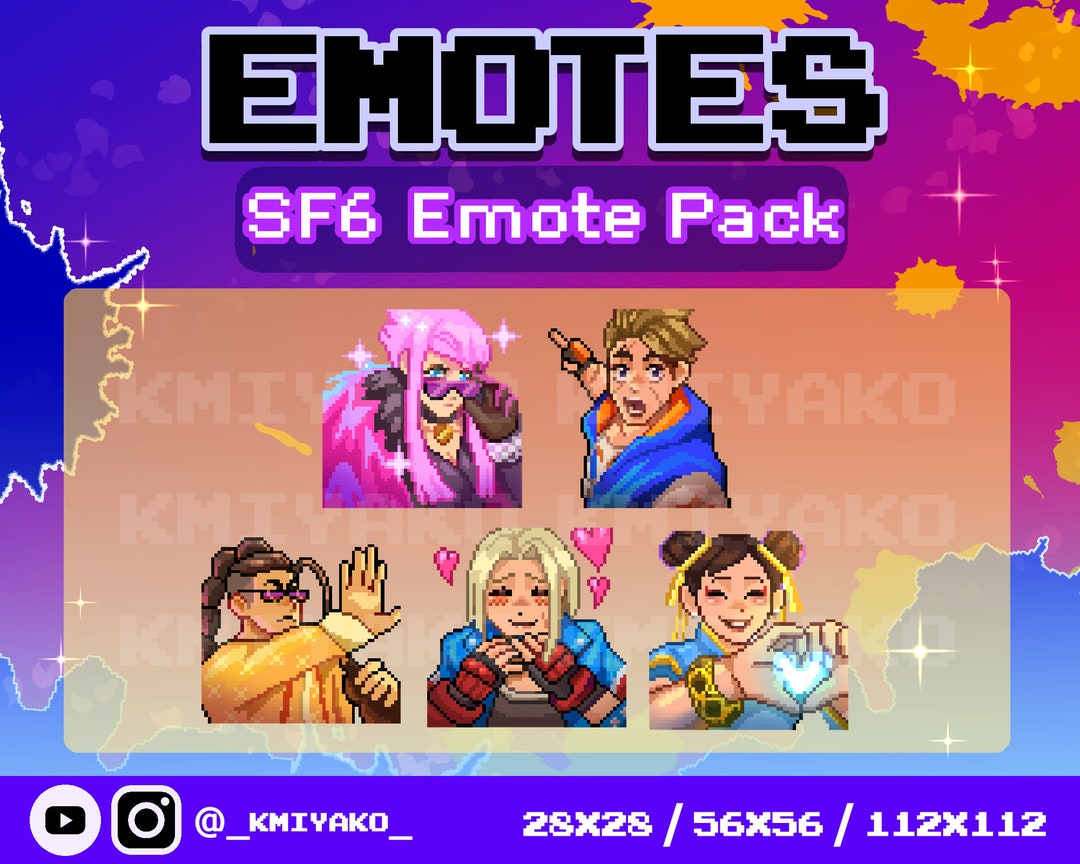 Street Fighter 6 Pixel Emote Set for Twitch/youtube/discord | Chun Li ...