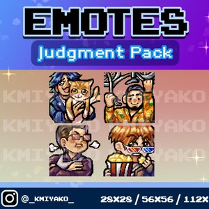 Judgment Pixel Emote Set for Twitch/youtube/discord | Yagami/kaito ...