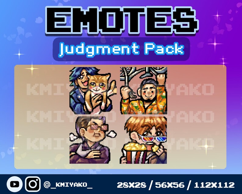 Judgment Pixel Emote Set for Twitch/youtube/discord | Yagami/kaito ...