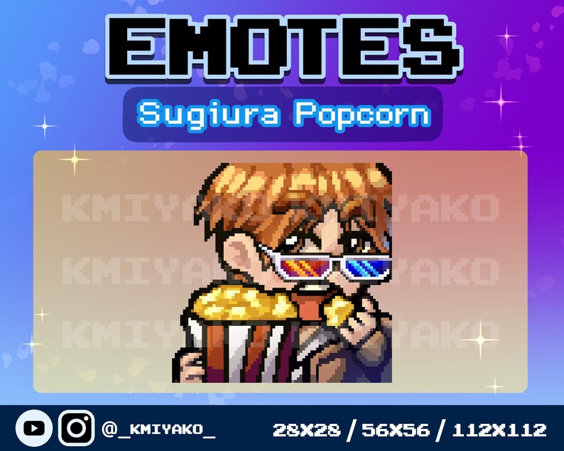 Judgment Pixel Sugiura Popcorn Emote for Twitch/youtube/discord ...