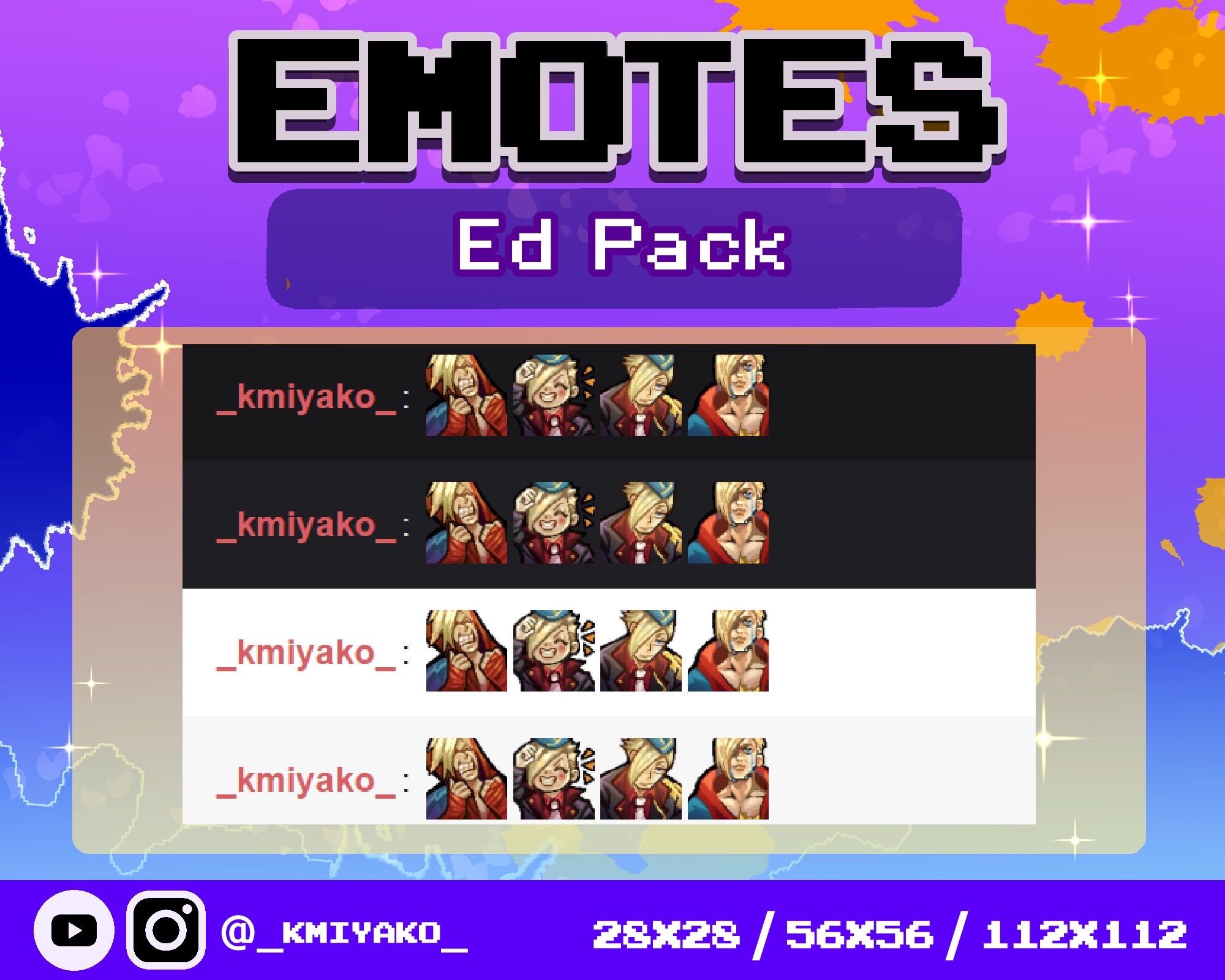 Street Fighter 6 Pixel Emote Set for Twitch/youtube/discord | Ed Pack ...