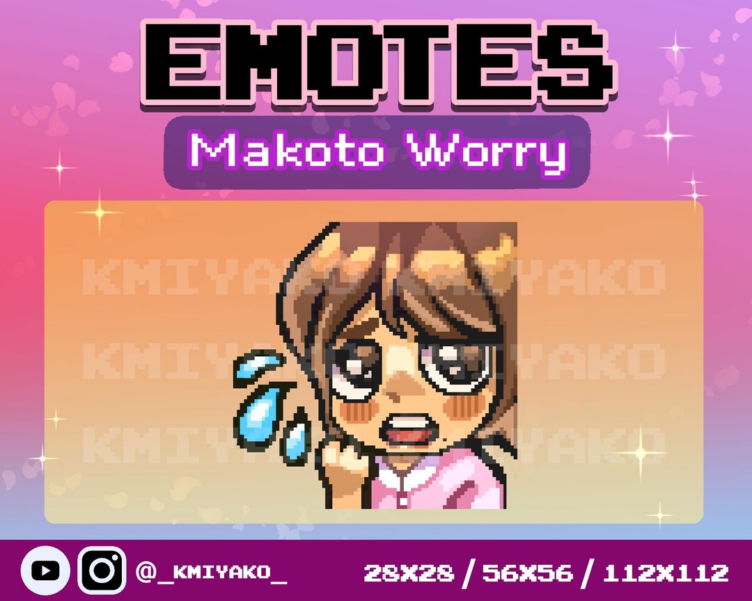 Yakuza 0 Makoto Worry Pixel Emote for Twitch/youtube/discord Twitch ...