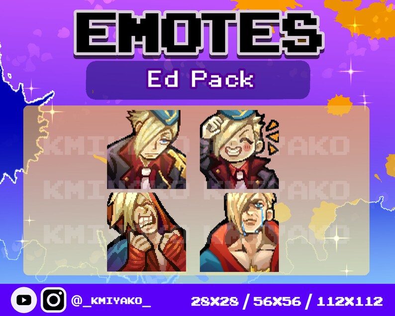 Street Fighter 6 Pixel Emote Set for Twitch/youtube/discord | Ed Pack ...